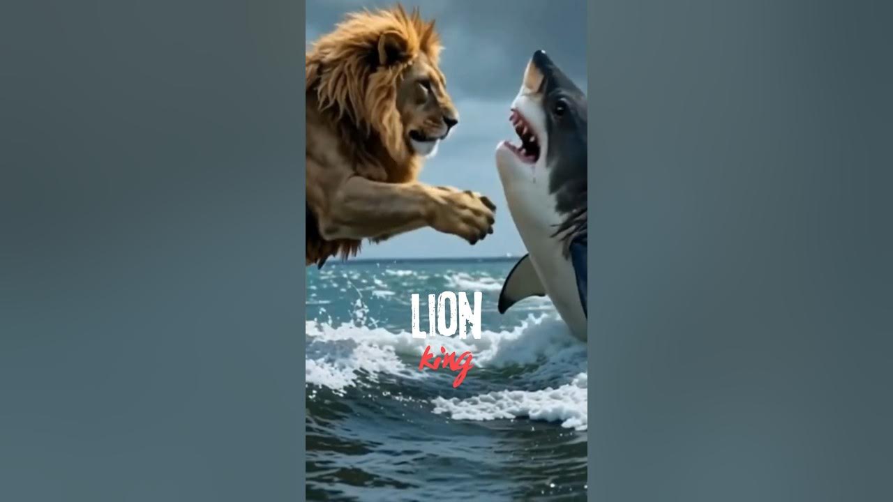 Lion vs Shark #cat #dog #animals - YouTube