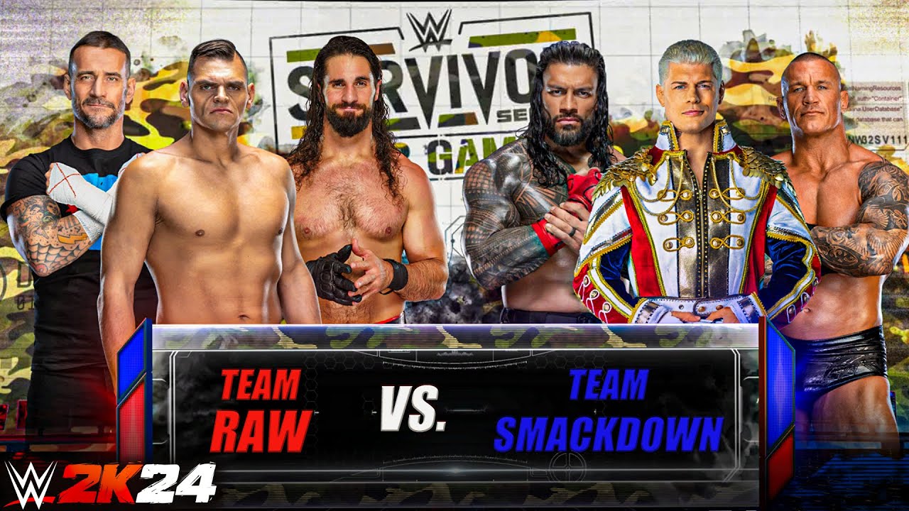 Team RAW vs. Team SMACKDOWN - 6 Man Tag Team Elimination Match | WWE 2K24 - YouTube