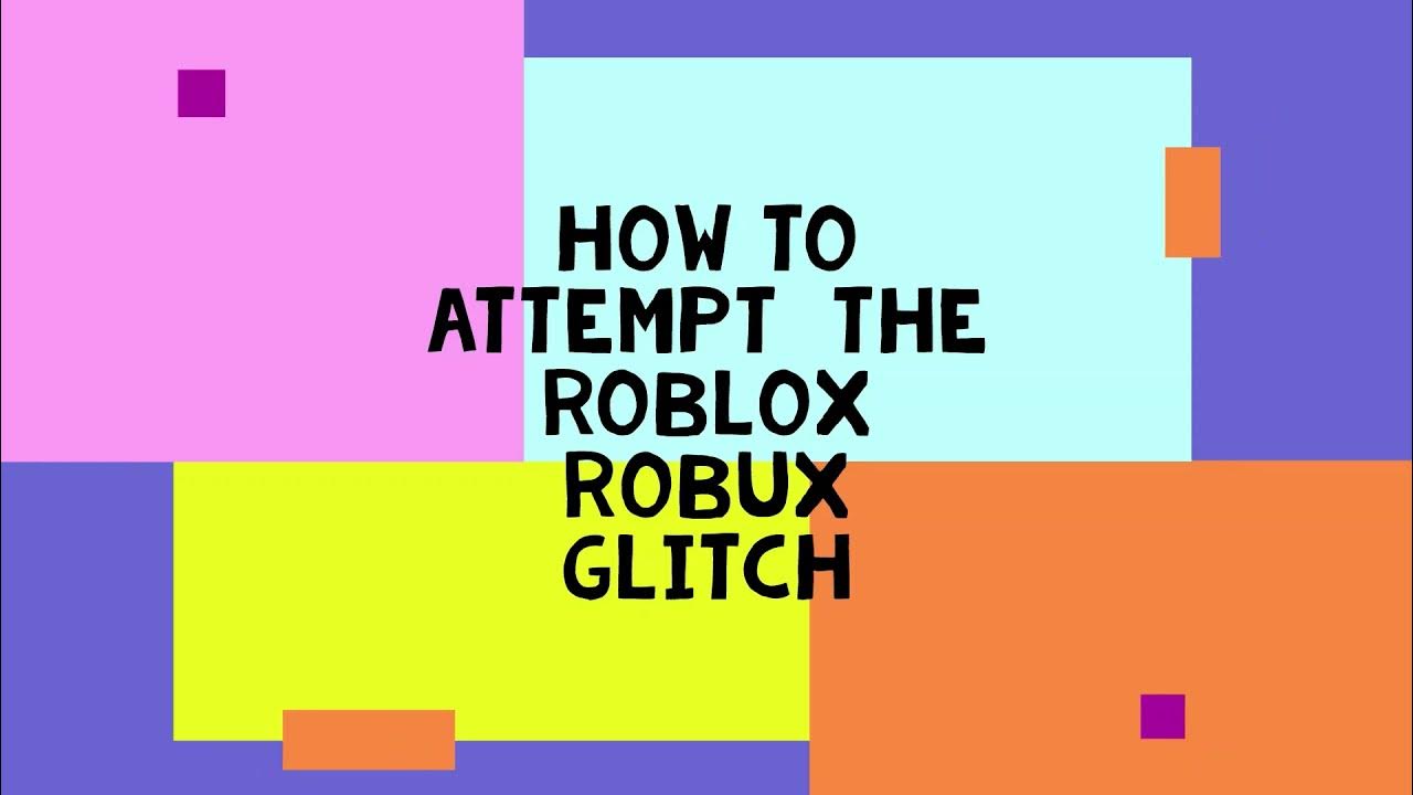 How to attempt the robux glitch - YouTube