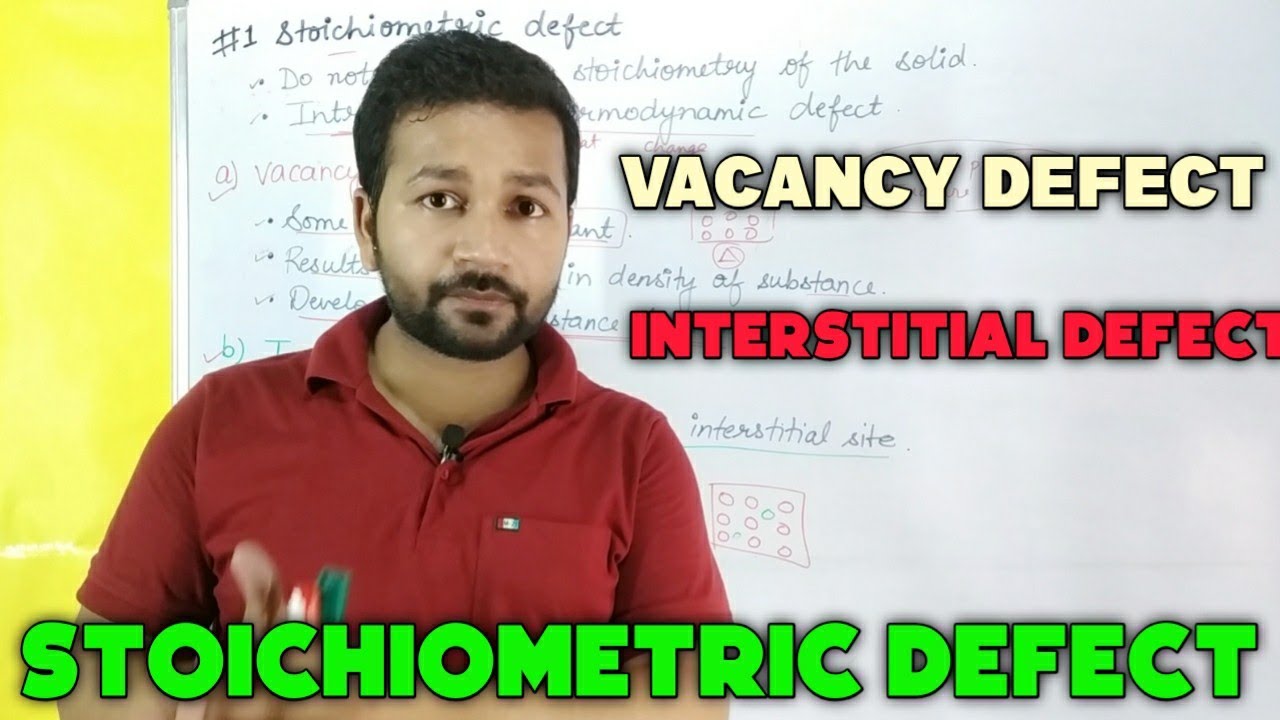 Vacancy Defect & Interstitial Defect | Stoichiometric Defect |Class 12 ...