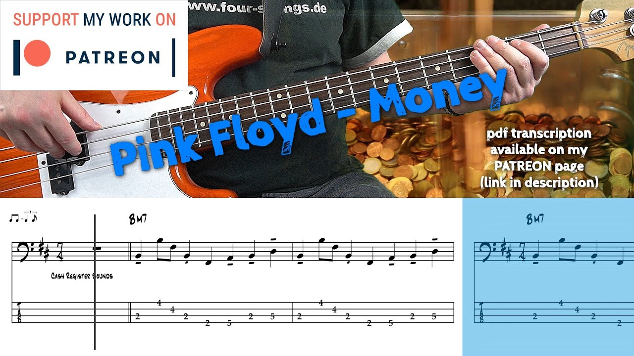 Pink Floyd - Money (Bass cover with tabs) - YouTube