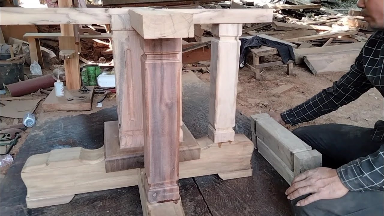Woodworking- project create a table legs, good wooden good result ️ ...