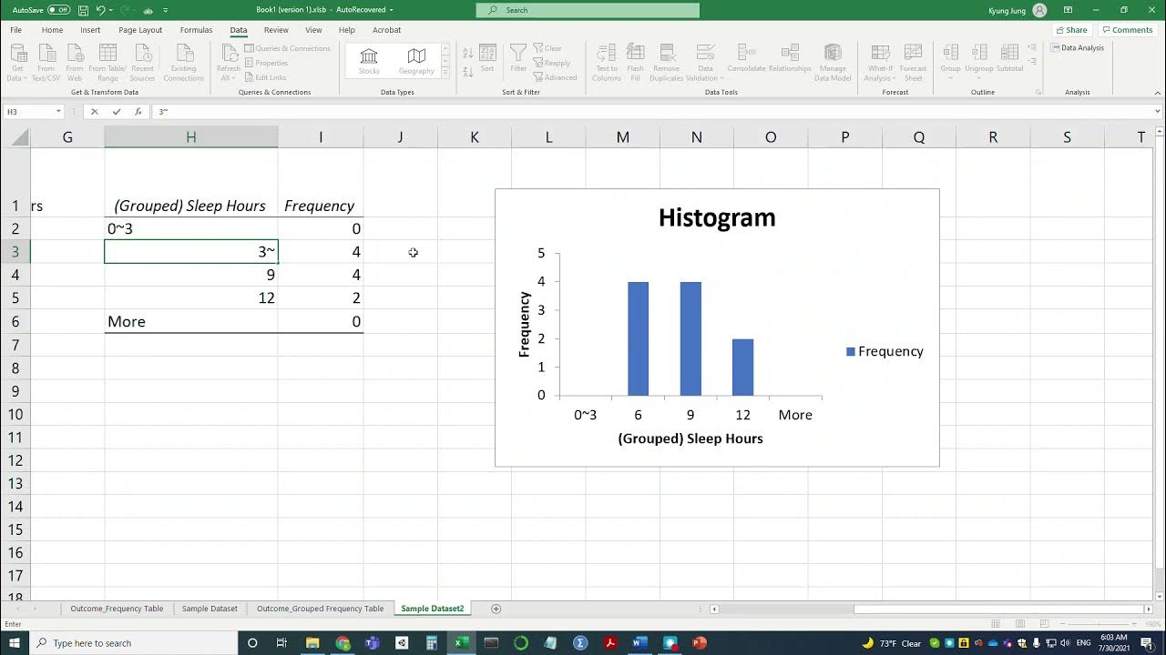 Grouped Frequency Table and Histogram using Excel Analysis ToolPak - YouTube