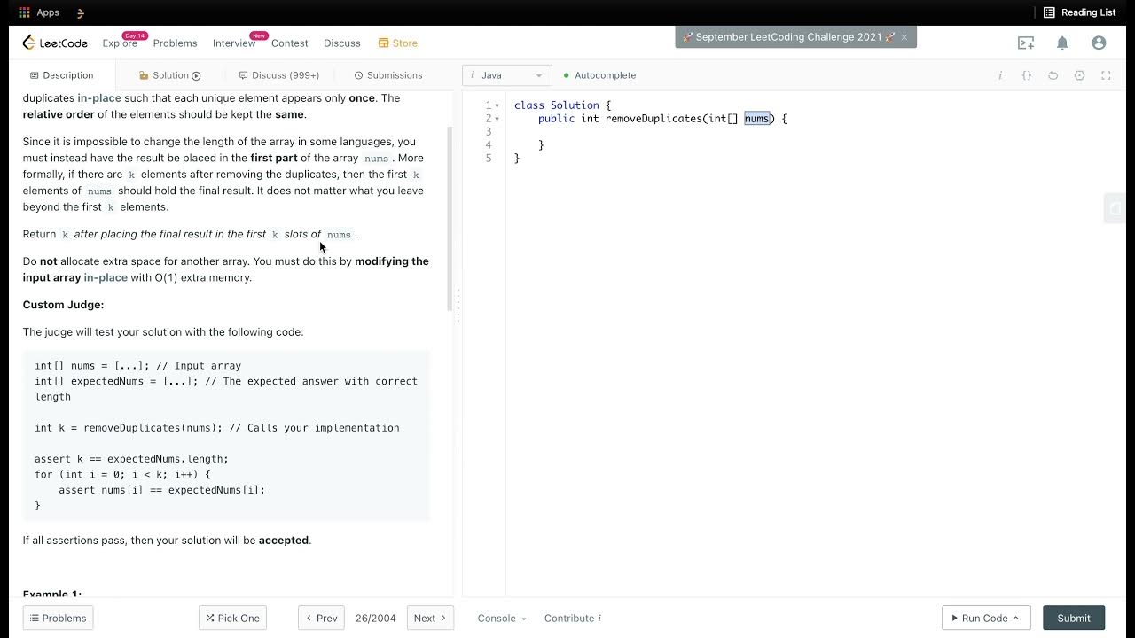 Leetcode 26 Remove Duplicates From Sorted Array Coding Interview 9586