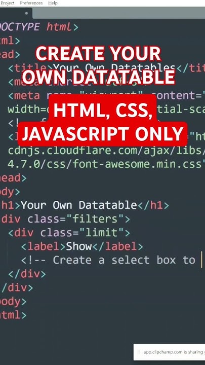 Learn Html Css And Javascript By Creating A Datatable Htmlcss Codingtutorial Nepalideveloper