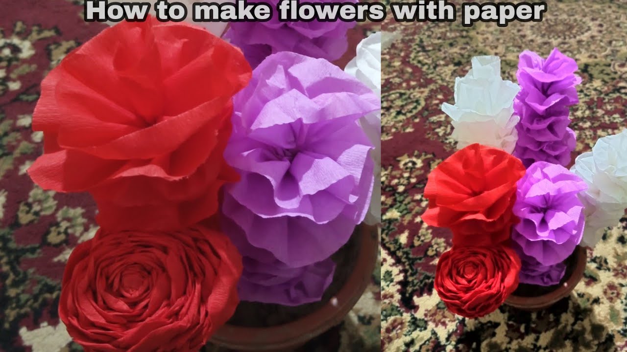 How To Make Flower With Color Full Paper simple Decoration And Tech how-to-make-flower-with-color-full-paper-simple-decoration-and-tech