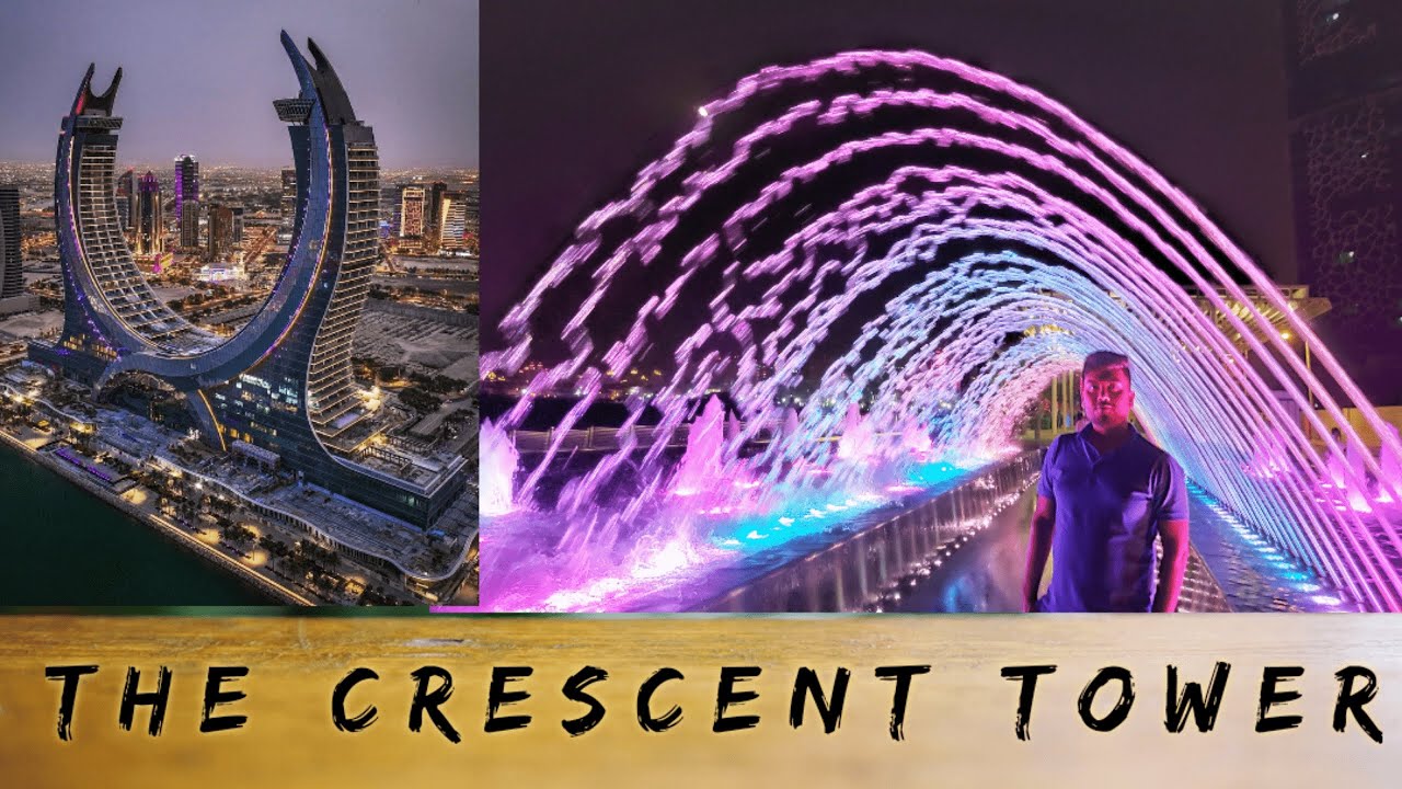 The crescent Tower ( Moon Tower ) Lusail View AT Night | Vlog #04 - YouTube