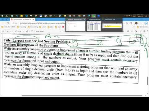 3-2 Microprocessor Lab 6A Largest number in Array of single decimal ...