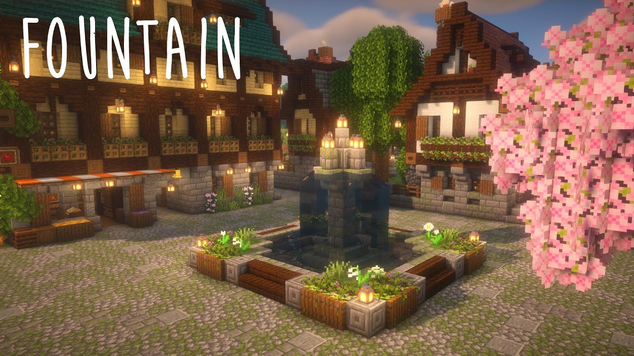Minecraft | Fountain Tutorial - Minecraft Town Part 3 - YouTube