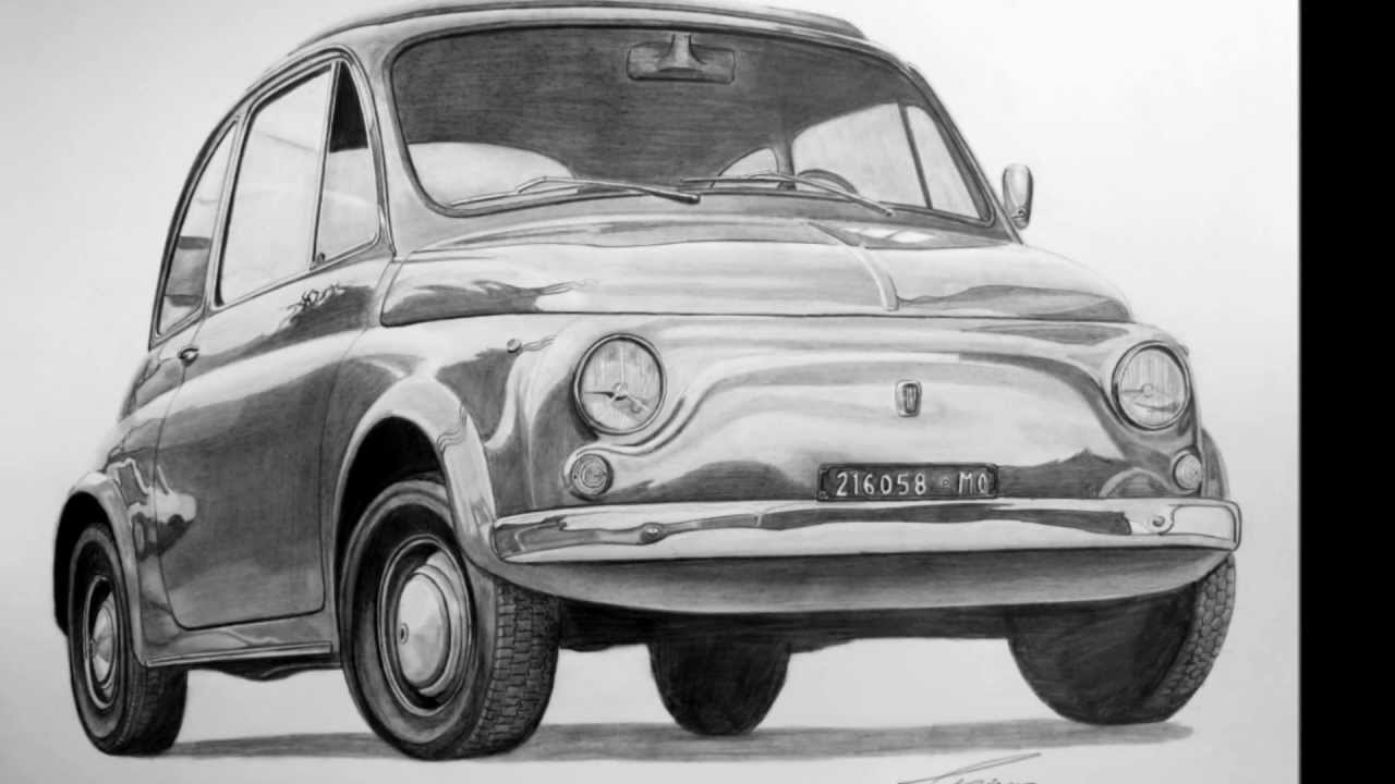 '72 Fiat 500 Pencil Drawing - YouTube