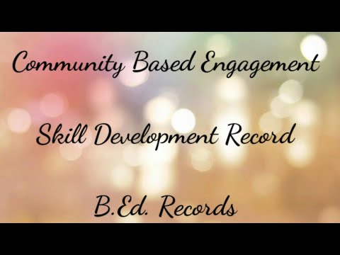 Skill Development Record | Community based Engagement - YouTube