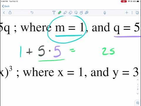 Math-Drills: evaluating algebraic expressions - YouTube