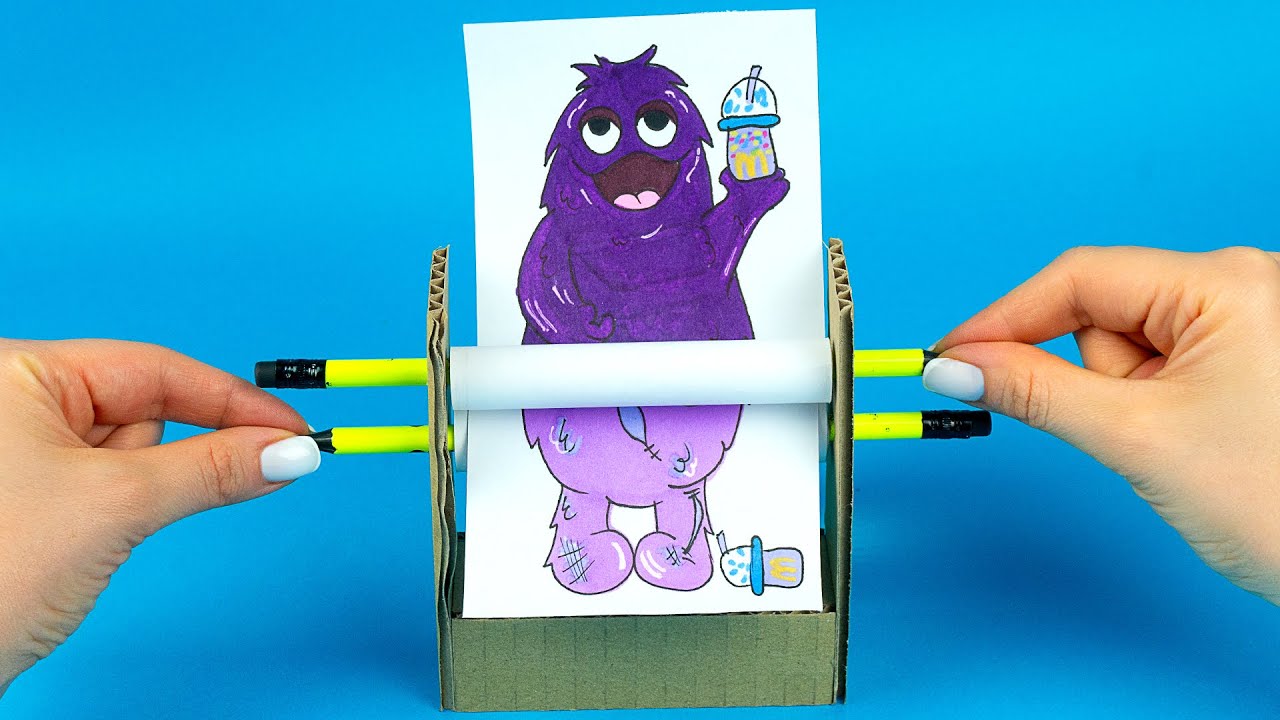 Amazing Paper Craft GRIMACE SHAKE | Drawing Tutorial Idea - YouTube