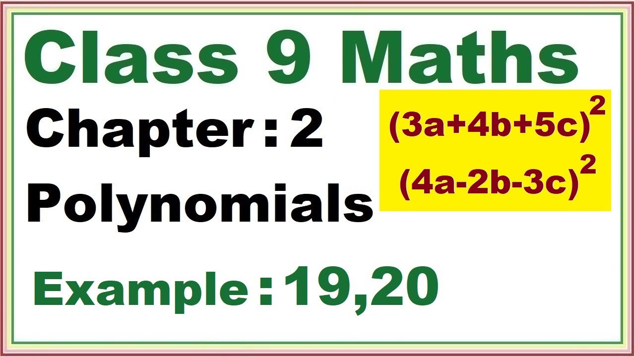Example (19) (20) Chapter:2 Polynomials | Ncert Maths Class 9 - YouTube