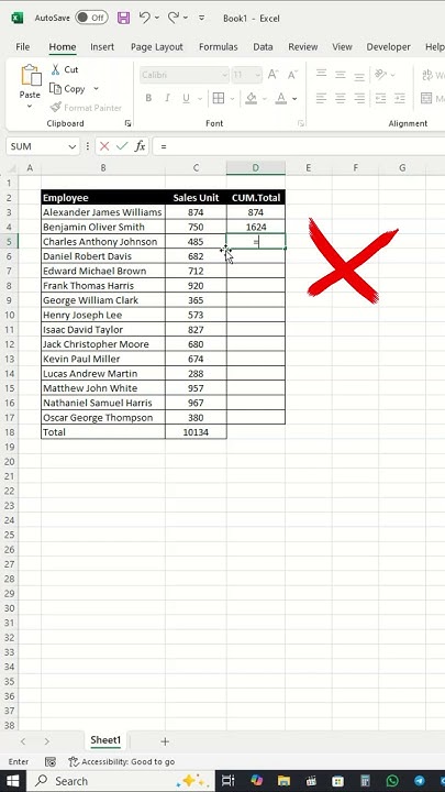 How to Calculate Cumulative Total in Excel - YouTube
