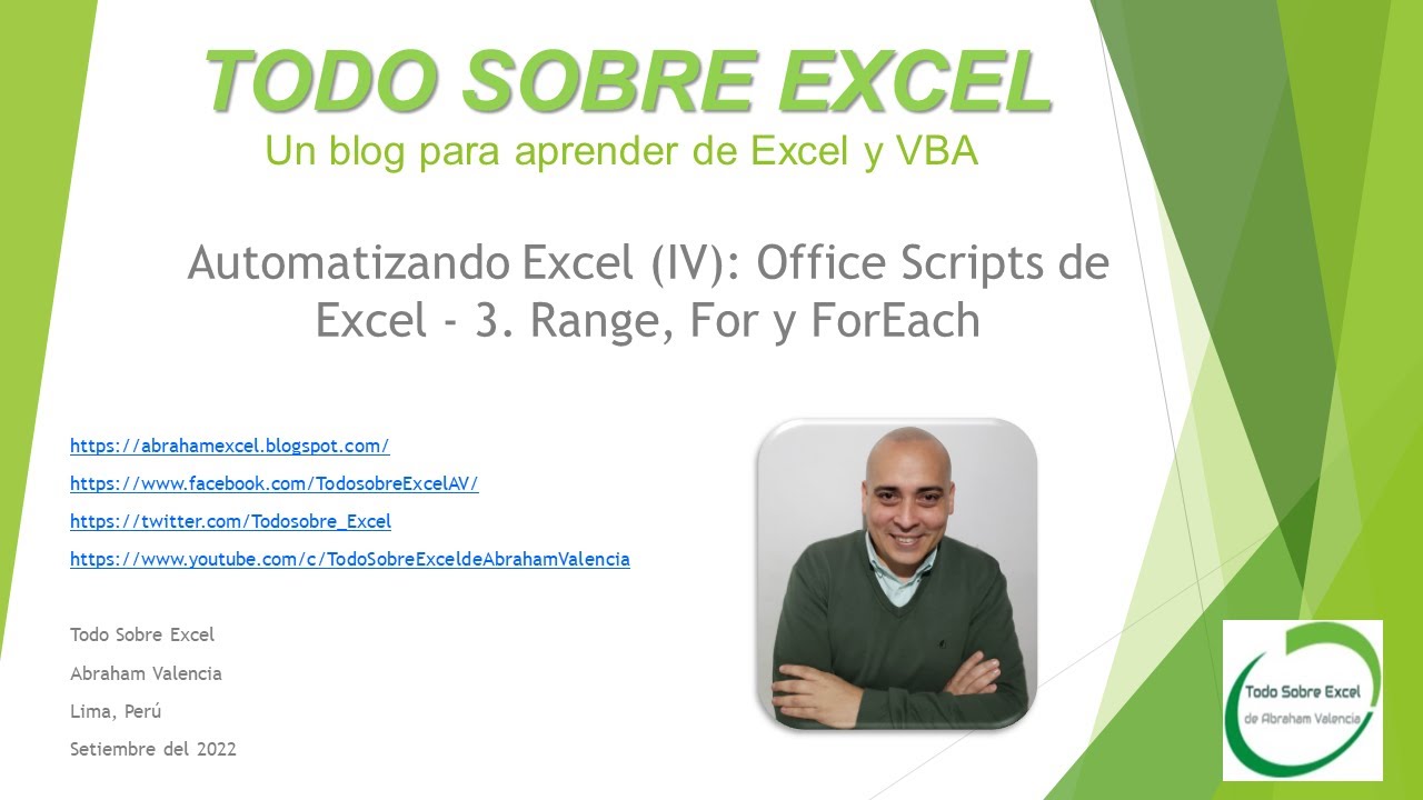 Automatizando Excel Iv Office Scripts De Excel 3 Range For Y Foreach Youtube