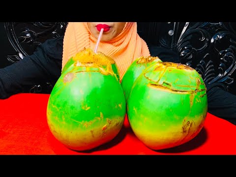 Drinking Fresh Green Coconut Water real Sound (Real Mukbang ) No Talking || ASMR Tazin || - YouTube