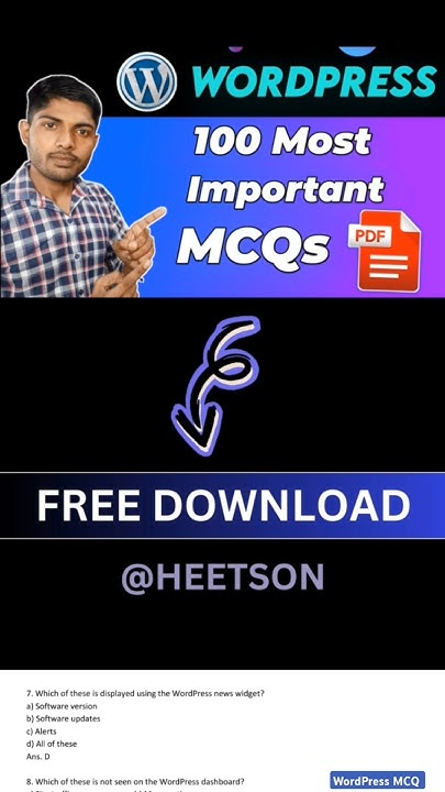WordPress MCQ Questions and answers Important MCQs with PDF for Competitive Exam and Interview ...
