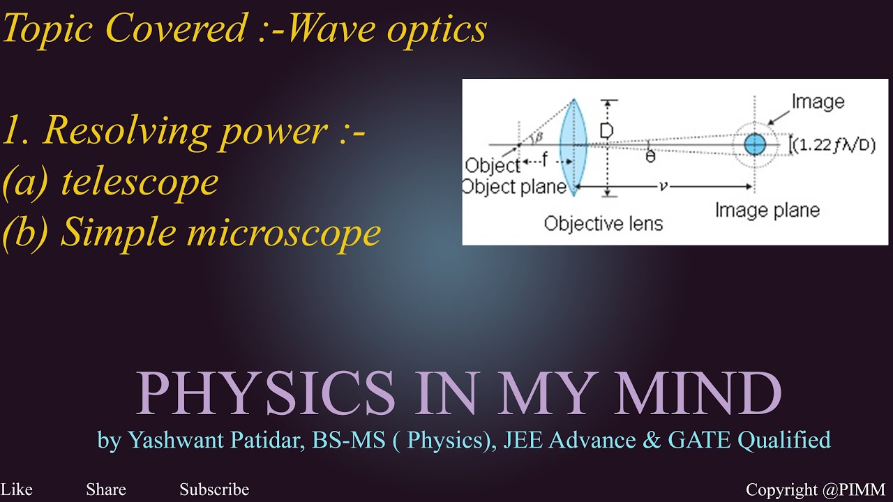 Resolving power of optical instruments | Wave Optics | JEE | NEET |12th ...