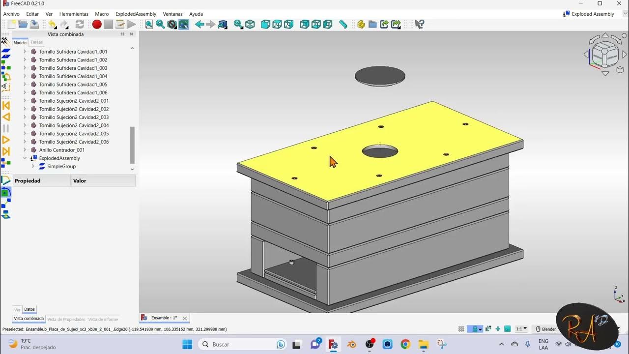 Exploded Assembly FreeCAD - Explosionado de molde en FreeCAD - Paso a paso. - YouTube