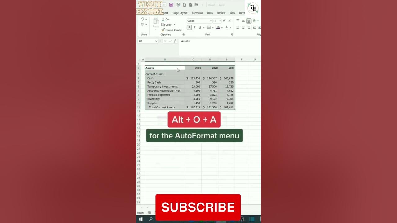 Auto format tables in excel #excel #exceltutorial #shorts - YouTube