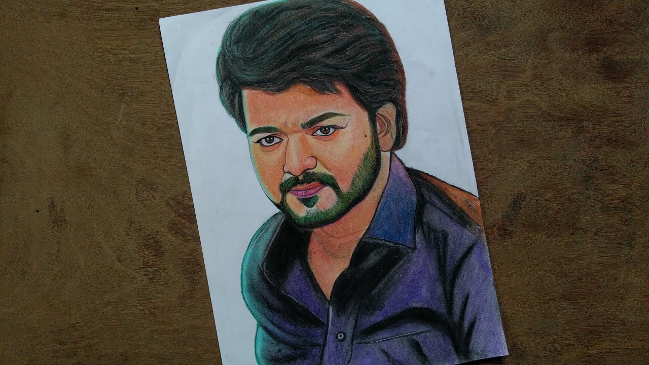 Thalapathy Vijay Drawing / Varisu Vijay Drawing / Thalapathy Vijay Oil ...