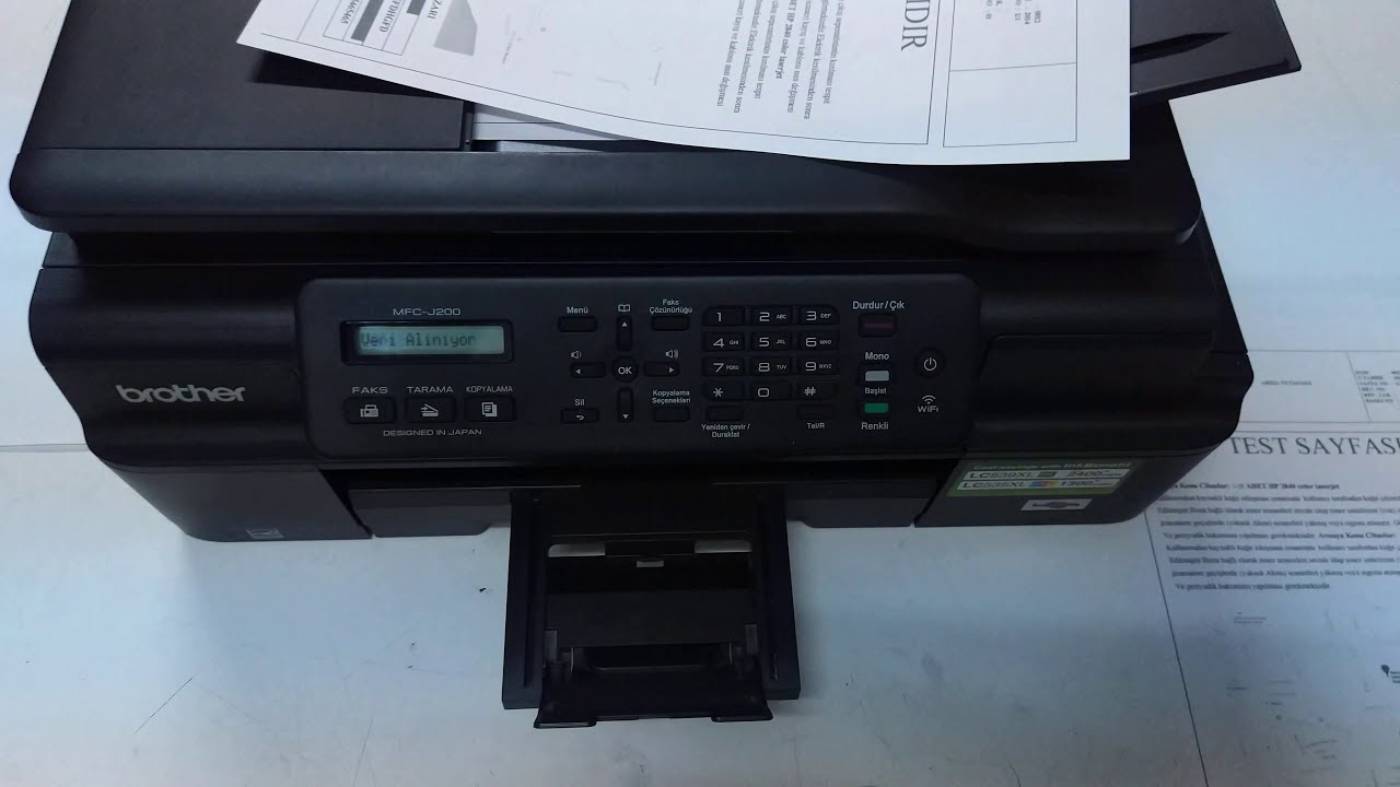 Brother Mfc J 200 yazici tarayici fax wifi - YouTube