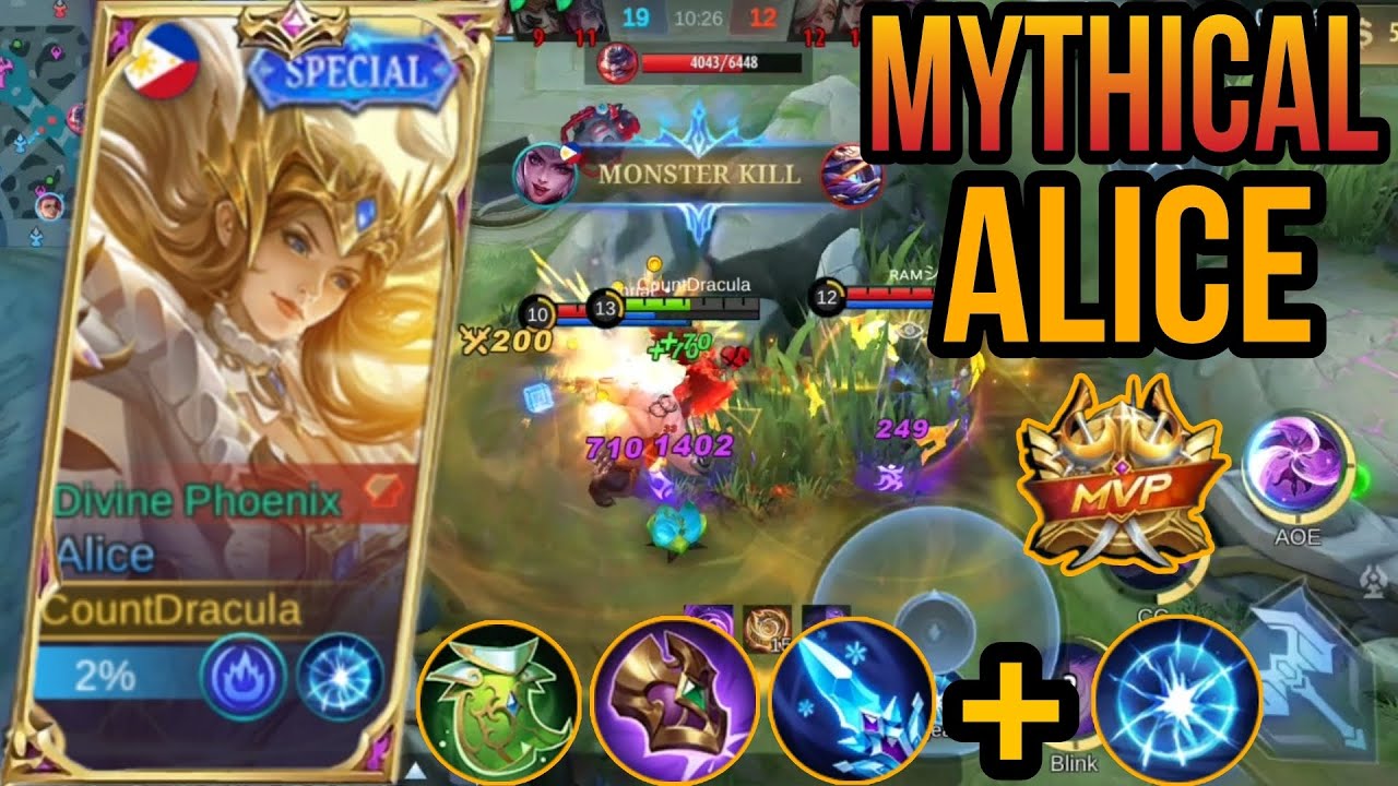 MYTHICAL ALICE TUTORIAL!! ML JUST A NORMAL DAY IN RANK!! MLBB - YouTube