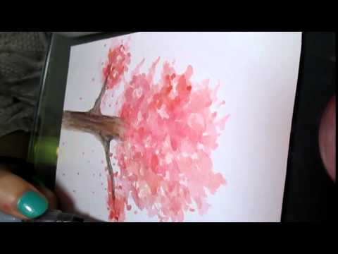 Watercolor cherry blossom tree~* - YouTube