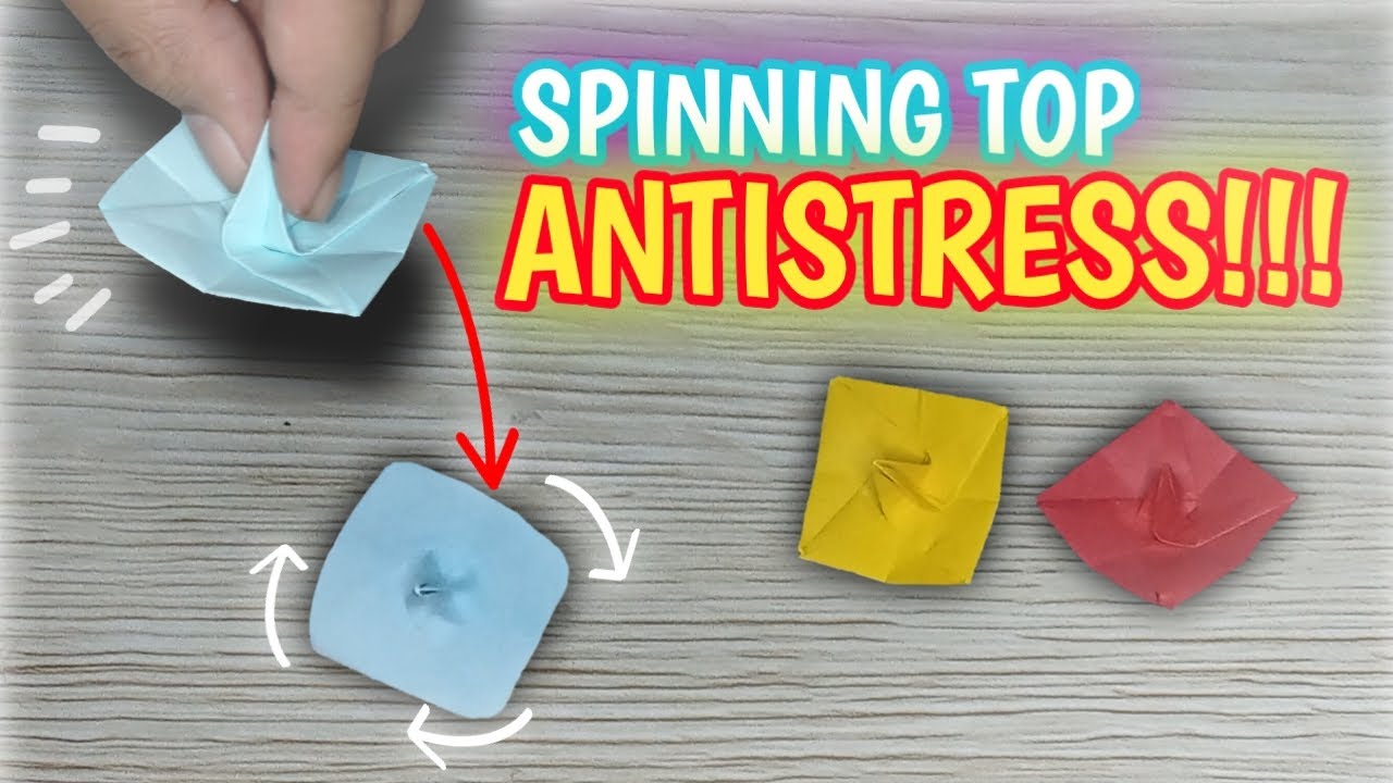 EASY ORIGAMI!!! paper spinning top easy - YouTube