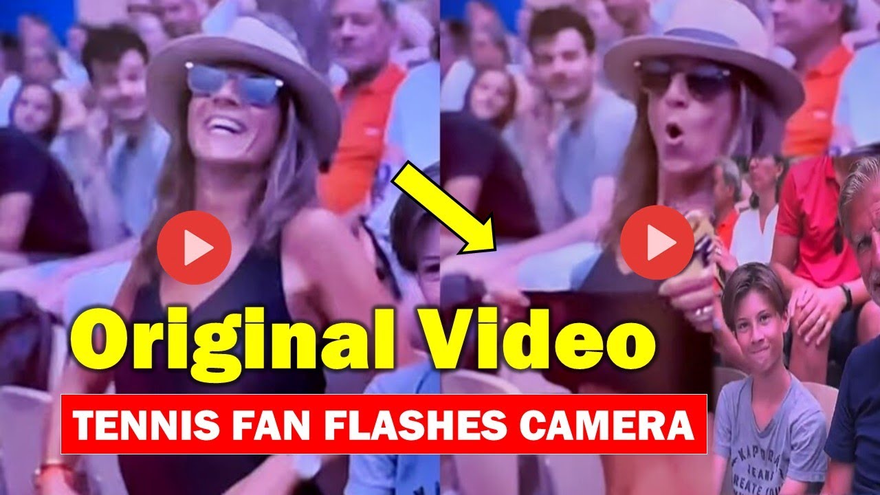 Tennis fan flashes camera at Paris Olympics goes viral - YouTube