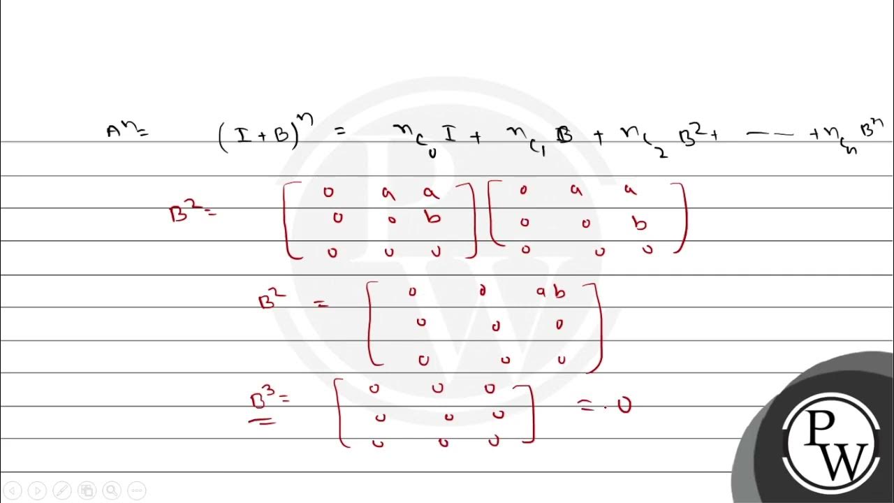 Let \(A=\left[\begin{array}{lll}1 & a & a \\ 0 & 1 & b \\ 0 & 0 & 1\end{a... - YouTube