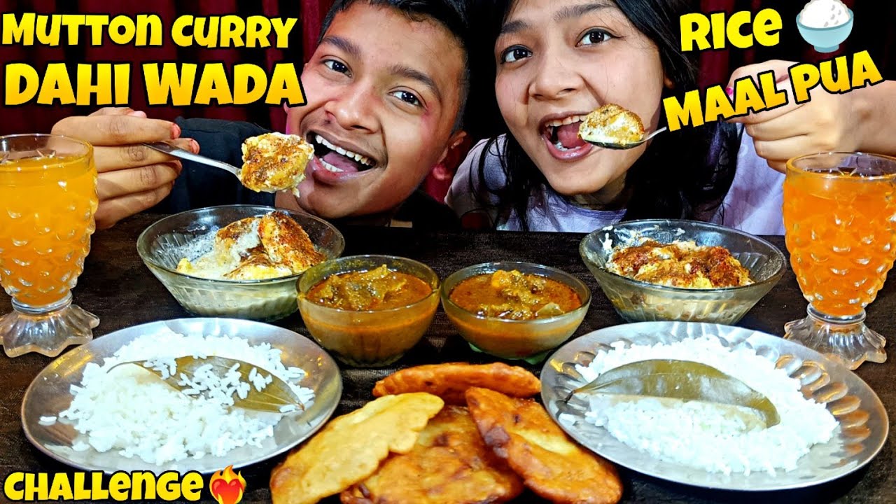 MUTTON CURRY🍖 ,DAHIVADA, JEERA RICE🍚 , MAAL PUA, COLDDRINK /EATING ...