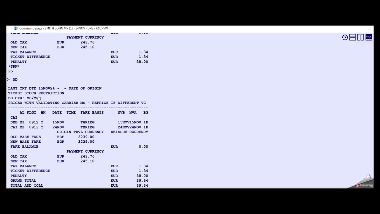 AMADEUS GDS REISSUE ATC Commands: FXF FXQ Ticket Exchange - YouTube