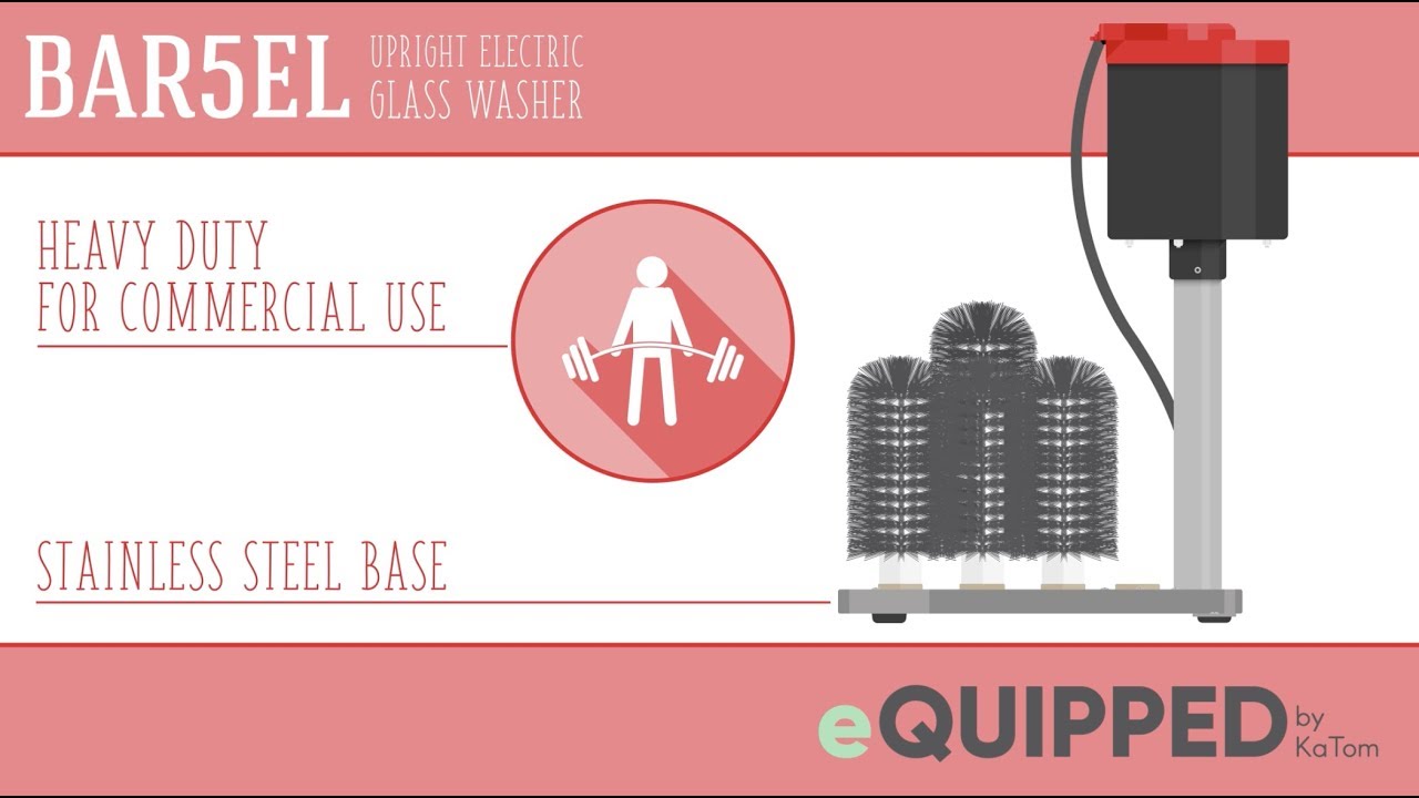 eQuipped Upright Electric Glass Washer - YouTube