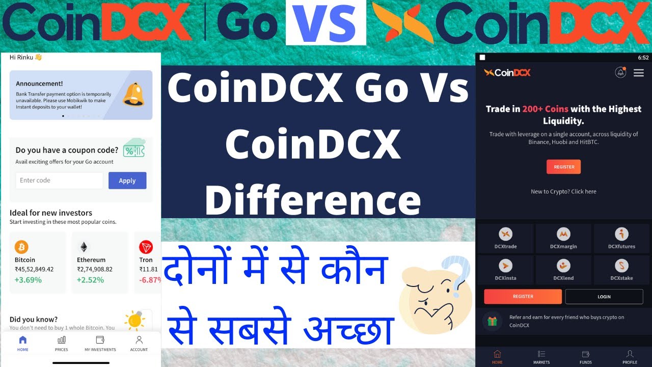 CoinDCX Go Vs CoinDCX कौन सी App इस्तेमाल करें | CoinDCX Go Vs CoinDCX ...