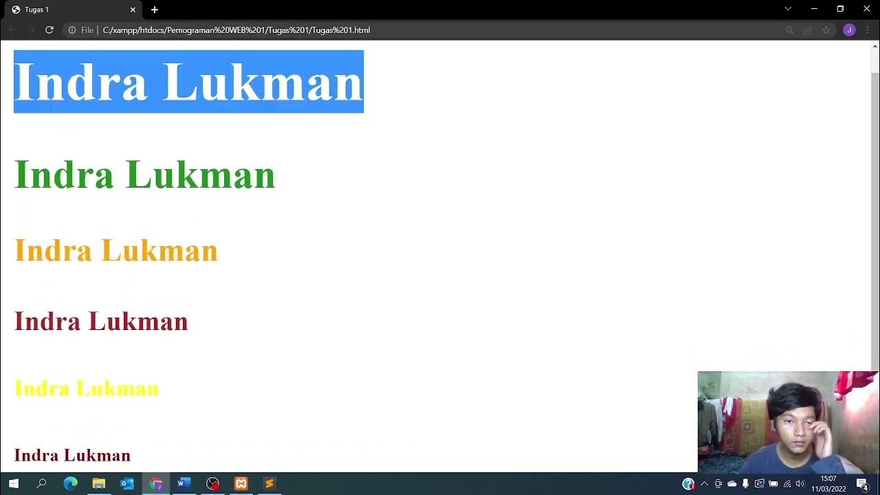 Membuat text berwarna dan from menggunakan HTML - YouTube