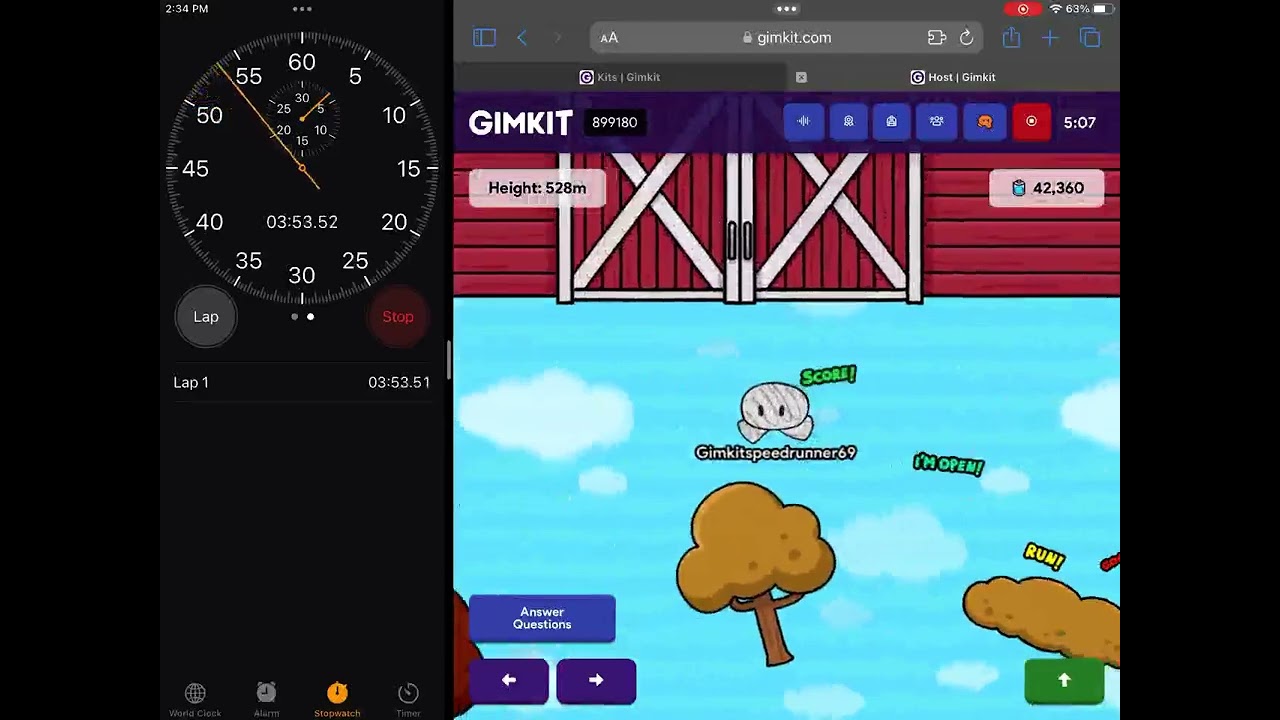 GIMKIT DONT LOOK DOWN MOBILE WR (8.22.76) Realtime YouTube Live View ...