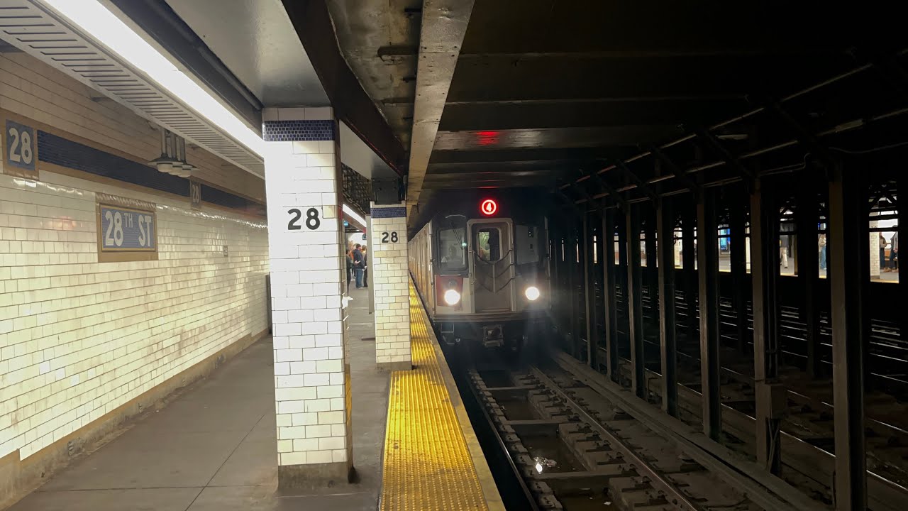 NYCT IRT: Bronx bound R142A (4) Local train at 28th Street - YouTube