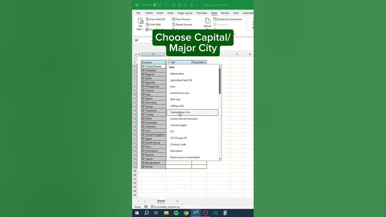 #geography #datatypes in #excel , #microsoft - YouTube