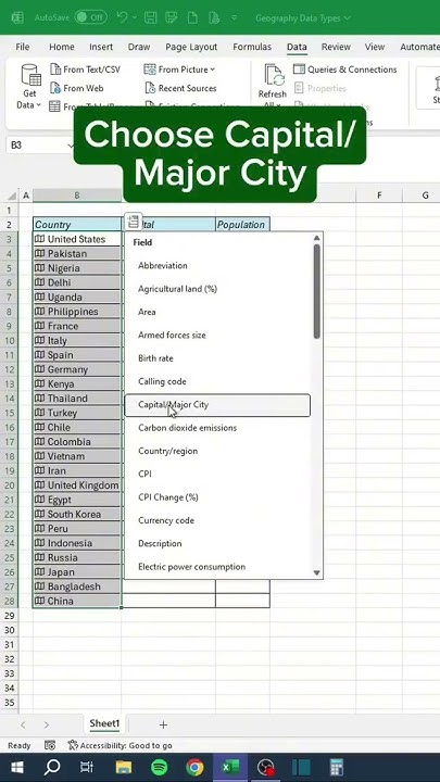 #geography #datatypes in #excel , #microsoft - YouTube