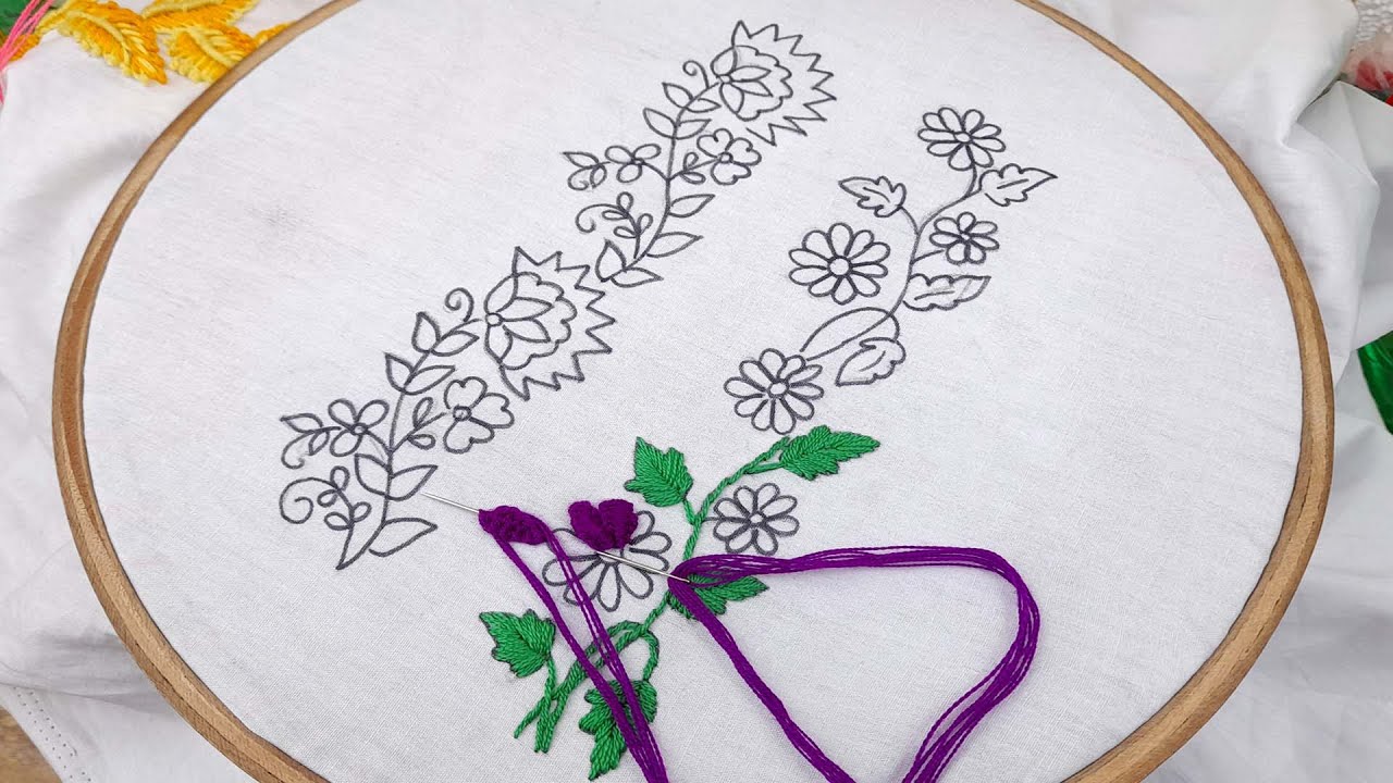 Embroidery, Hand Embroidery Border Design, Beautiful Borderline ...