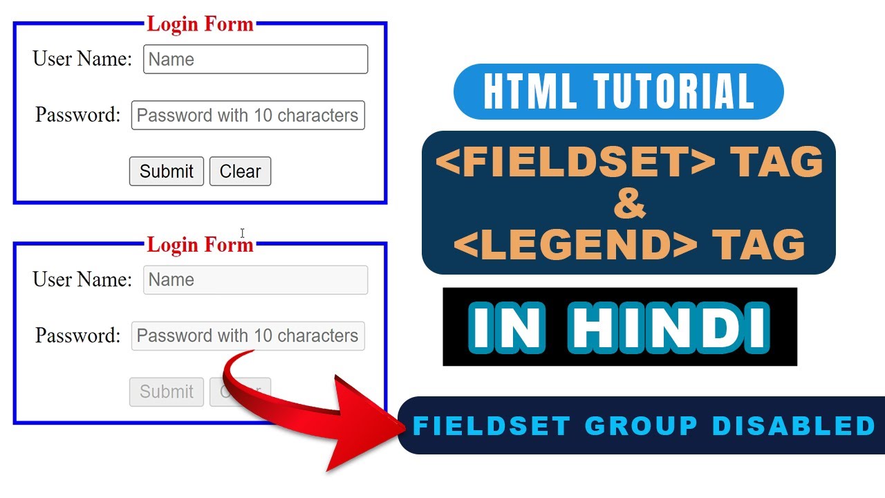 Html Tutorial Fieldset And Legend Tags In Hindi Youtube