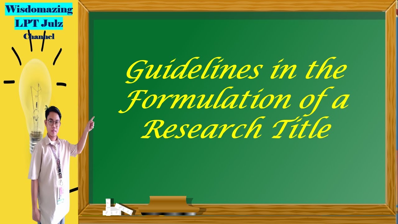 Guidelines in Writing a Research Title/Sample Timely Titles for Action ...