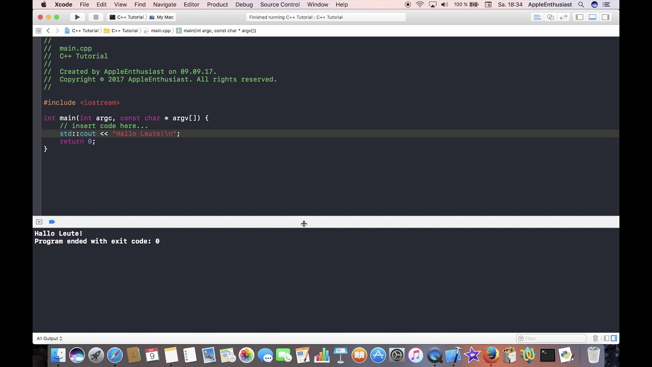 C Mit Xcode Programmieren Hallo Welt Youtube