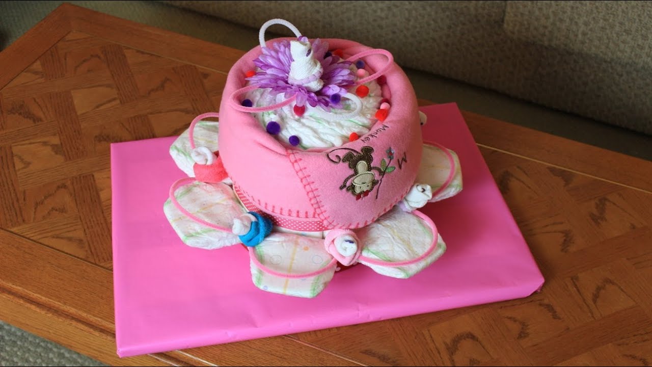Giant Flower Diaper Cake - YouTube