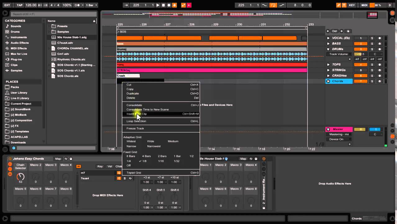 SOS Tutorial - Easy Chords in Ableton Live 9 (Chain Racks & Mapping ...