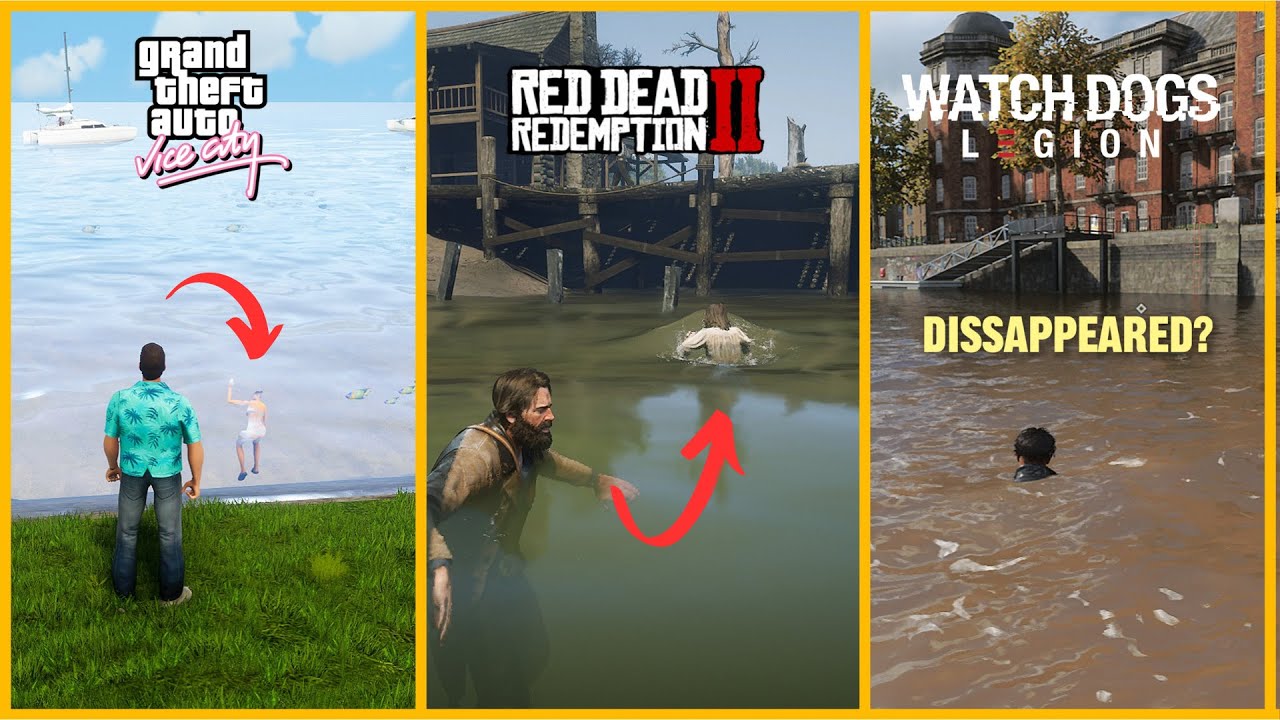 Evolution of NPCs - Can NPCs swim in different open world games? - YouTube