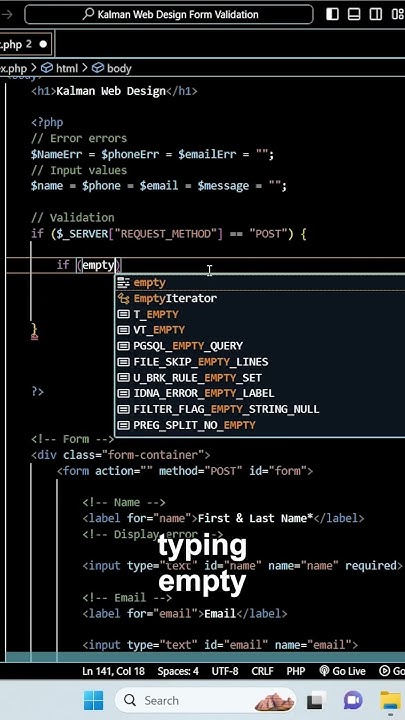 Check for Empty Inputs with PHP - Dynamic Web Development! #php #programming #webdevelopment ...