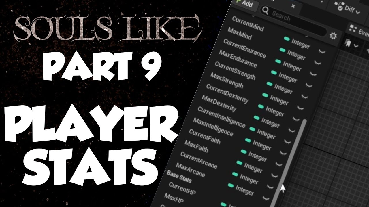 Souls Like Tutorial Part 9 Adding Player Stats Unreal Engine 5 Youtube